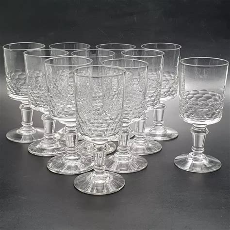 Antique French Drinking Glasses Port Sherry Liqueur Lead Crystal Cut