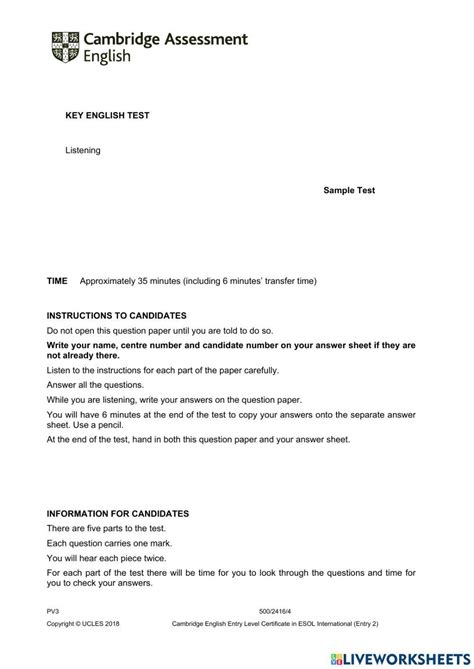 3987821 Ket Listening Test Second Time Lê Thị
