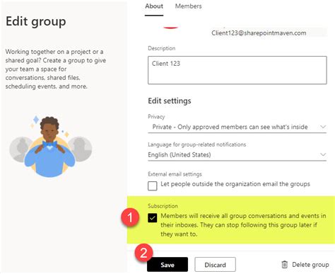 How To Properly Configure Microsoft Group Email Settings Sharepoint Maven