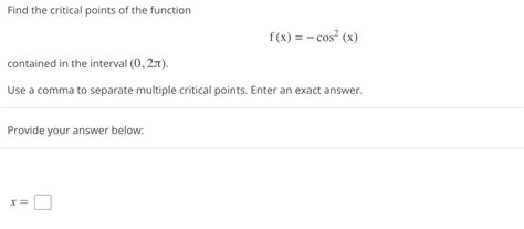 solved find the critical points of the function