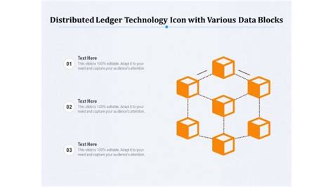 Distributed Ledger Technology Icon With Various Data Blocks Powerpoint