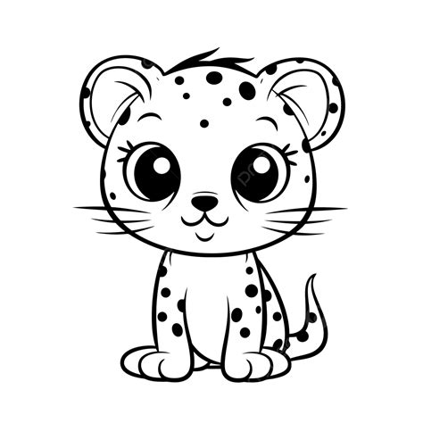 Cute Cartoon Cheetah Coloring Page Cute Cheetah Coloring Pages Outline