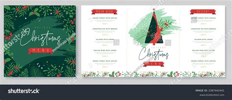 Restaurant Christmas Holiday Menu Design Christmas Stock Vector