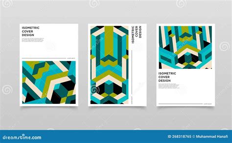 Abstract Isometric Shapes Cover Design Book Vector Illustration Stock Vector Illustration Of