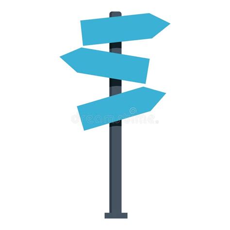 Blank Blue Directional Signpost Pointing In Different Directions Stock Vector Illustration Of