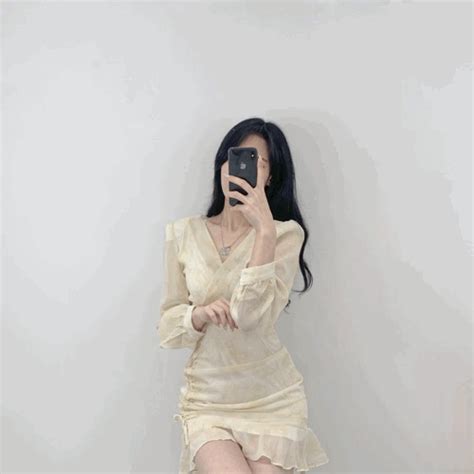 [여리청순ෆ] 러빙유 플라워 프릴 쉬폰 셔링 브이넥 랩 미니 원피스 3color 에이블리