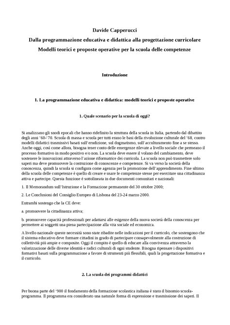 Dalla Programmazione Educativa E Didattica Alla Progettazione