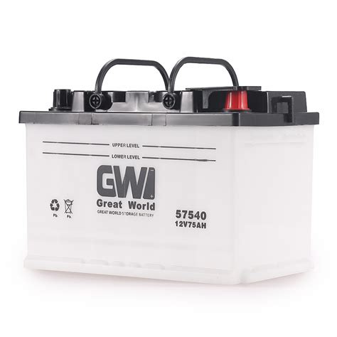 Gw Brand 12v 75ah Car Dry Charged Battery Din75 Lead Acid Auto Starter