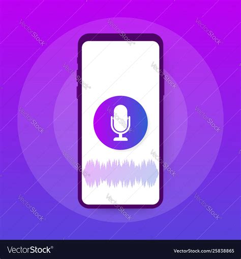 Flat Voice Recognition Landing Page Design Vector Image