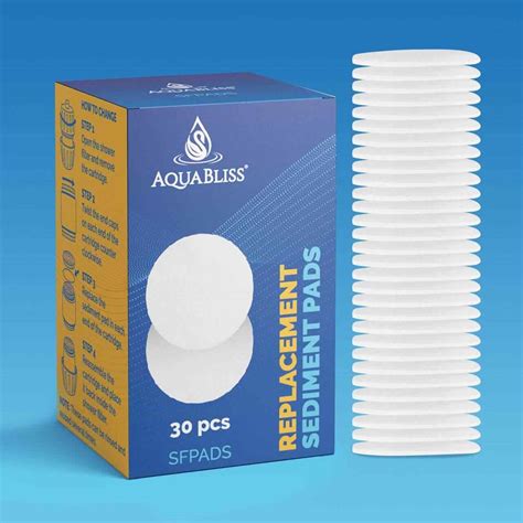 Aquabliss Shower Filter Sediment Pads 30 Pack Sfpads Aquabliss