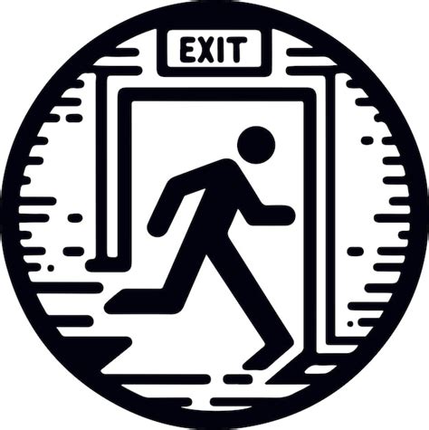 Monochrome Cosmonaut Emergency Exit Icon For Emblems Badges And Levels