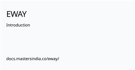 Introduction Eway