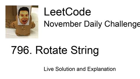 796 Rotate String Day 330 Leetcode November Challenge Youtube