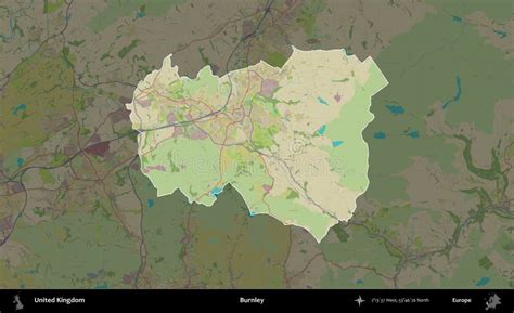 Burnley Highlighted United Kingdom Openstreetmap Humanitarian Stock