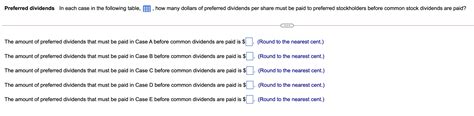Solved Preferred Dividends In Each Case In The Following Chegg