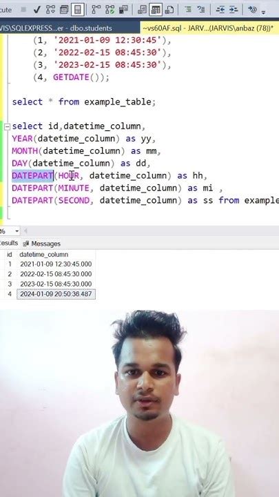 Datetime Data Type In Sql Sql Programming Youtube