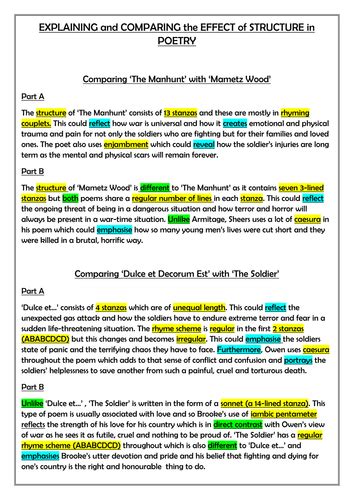 Eduqas Gcse Lit Component 1 Section B Describing The Effect Of