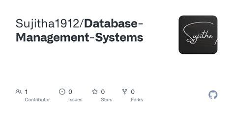 GitHub Sujitha Database Management Systems
