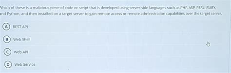 Solved Which Of These Is A Malicious Piece Of Code Or Script