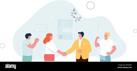 Happy Businessmen Successful Conclusion Of The Contractflat Vector