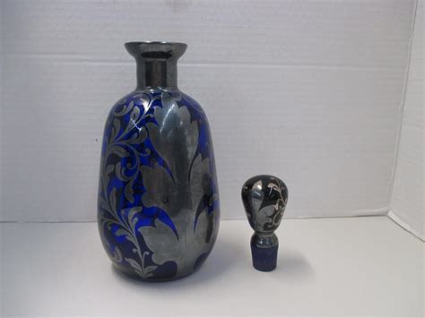 1950s Venetian Cobalt Blue Glass Decanter Valley 65 Antiques
