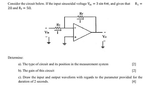 Consider The Circuit Below If The Input Sinusoidal Chegg