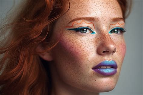 Portrait De Femme Avec Un Maquillage Joyeux Photo Gratuite