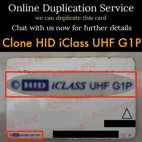 Duplicate Hid Iclass Uhf G1p Access Card For Lift Or Lobby Door Access Only Clone Cloning