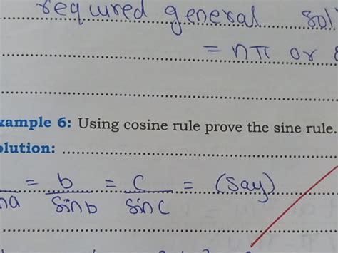 Required Generalnπ Or Sample 6 Using Cosine Rule Prove The Sine Rule