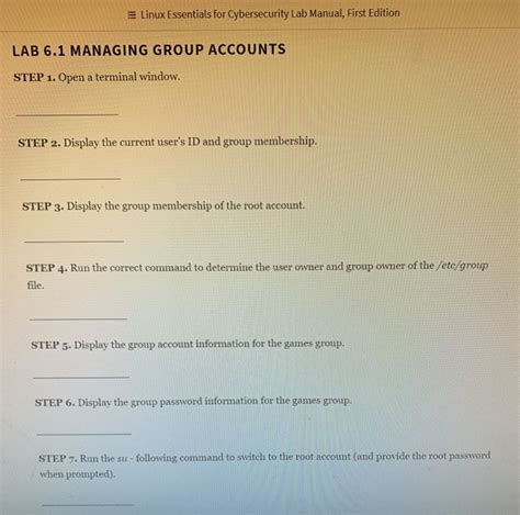 Solved E Linux Essentials For Cybersecurity Lab Manual