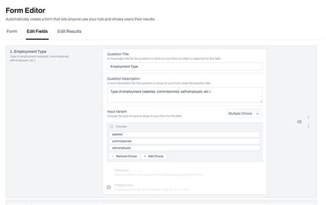 Editing Form Fields User Guide Rulebricks