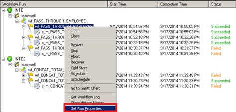 Viewing Workflow Run Properties Learning Informatica PowerCenter 10 X