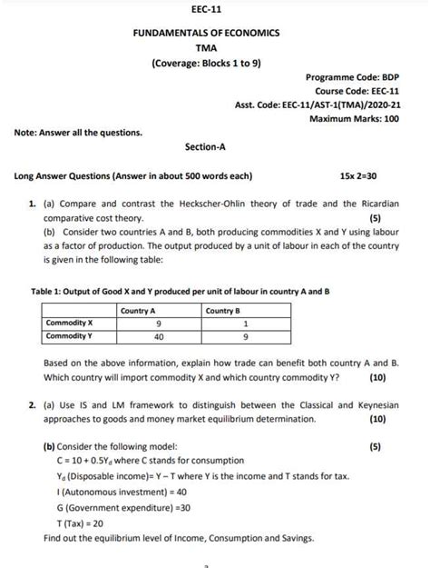 Eec 11 Fundamentals Of Economics In English Solved Assignment 2020 2021 Free Solved Assignment