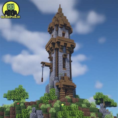 Medieval Tower Minecraft Castle Minecraft Plans Minecraft Blueprints