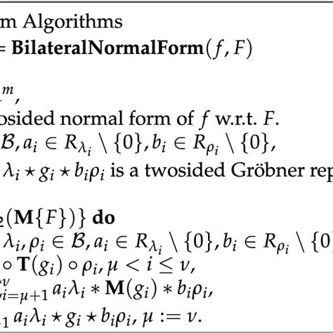 twosided normal form algorithms download scientific diagram