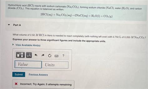 Solved The Stoichiometric Relationship Between The Reactants