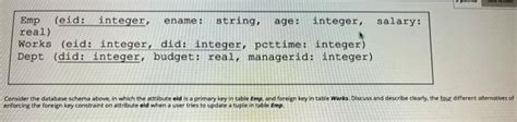 Solved Ename Emp Eid Integer String Age Integer
