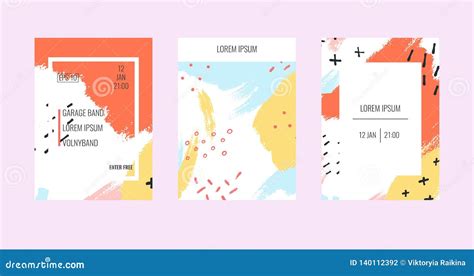 Abstract Vector Layout Background Set For Art Template Design List Front Page Mockup