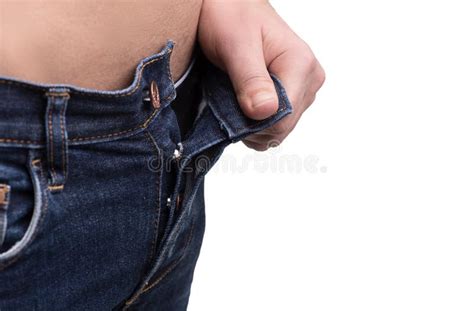 Men S Jeans Close Up Of Men Undressing Jeans While Isolated On Stock