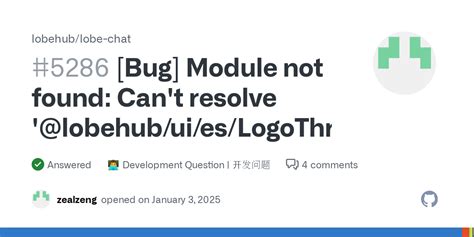 Bug Module Not Found Cant Resolve Lobehubuieslogothree