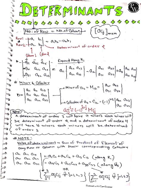 Determinants Handwritten Notes Lakshya Jee 2026 Compressed Pdf