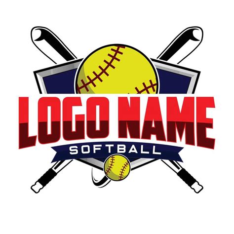 Softball Club Or Community Logo Badge On White Background 24680616