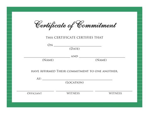 Printable Certificate Pdfs Commitment Certificate Templates