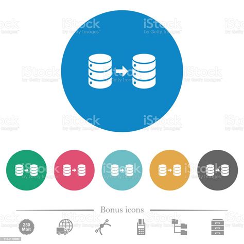 Database Mirroring Flat Round Icons Stock Illustration Download Image Now Backup Built