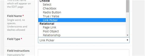 Wordpress 용 Advanced Custom Fields Link Picker Field 다운로드