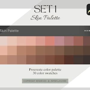 Skin Tones Procreate Color Palette Bundle Procreate Skin Palette Skin Colors Procreate Anime