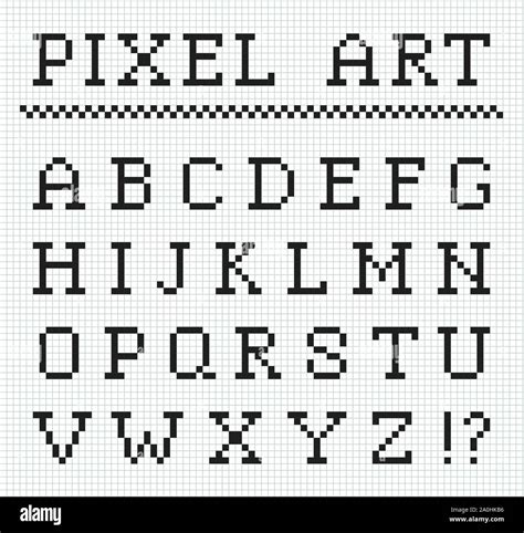 Pixel Font Vector Set Of Pixel Letters Stock Vector Image And Art Alamy