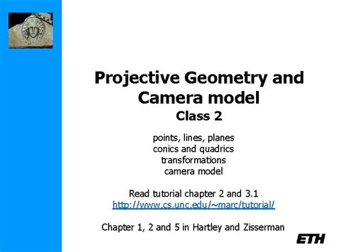 Projective Geometry And Camera Model Class Points