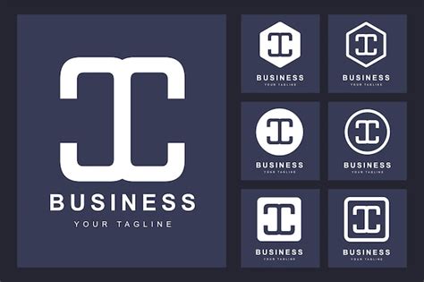 추상 초기 편지 Cc 로고 템플릿 집합입니다 프리미엄 벡터