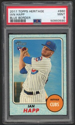 2017 Topps Heritage Ian Happ Chicago Cubs 660 Psa 9 Mint Rookie Card